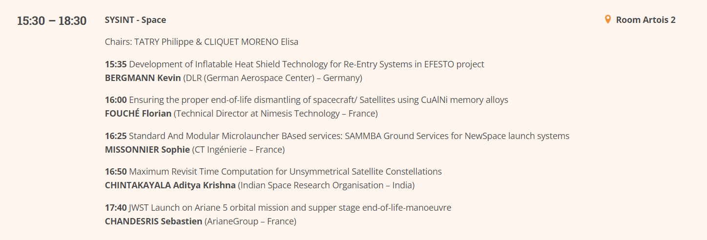 SAMMBA in EUCASS conference (Lille, France) – SAMMBA